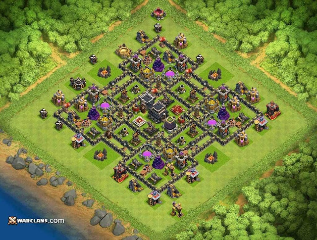 COC Defense Base Layouts: COC TH 9 Defense Base Layouts