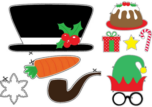 Snowman, Elf and Christmas Things: Free Printable Photo Booth Props ...