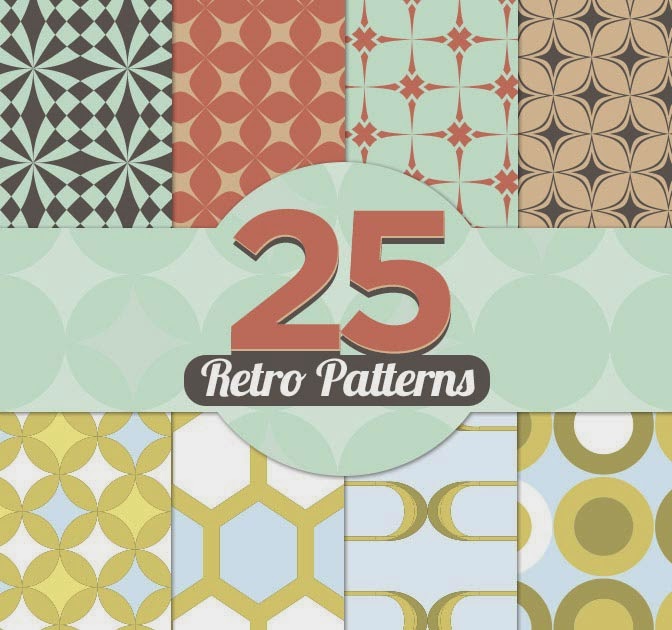 Free 25 Retro Patterns | Freebies PSD