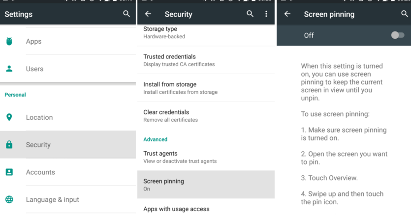 How to Enable The Screen Pinning Features on Android - SWIFTech