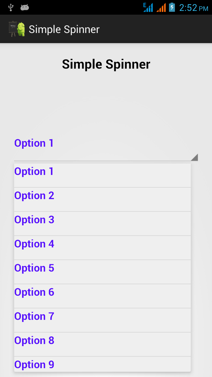 Android Development And Discussion: Spinner Example