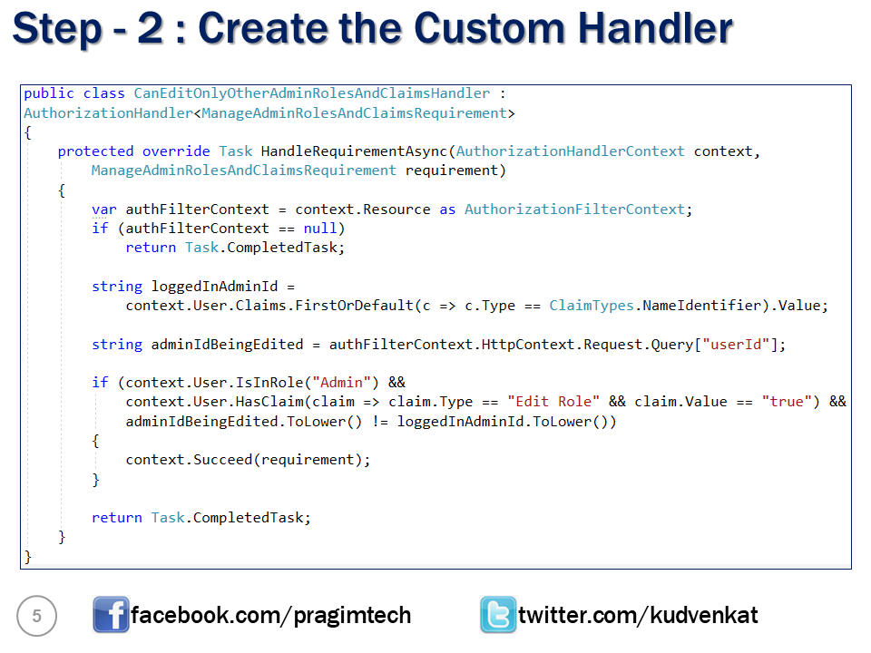 Sql Server Net And C Video Tutorial Custom Authorization Requirement And Handler Example In