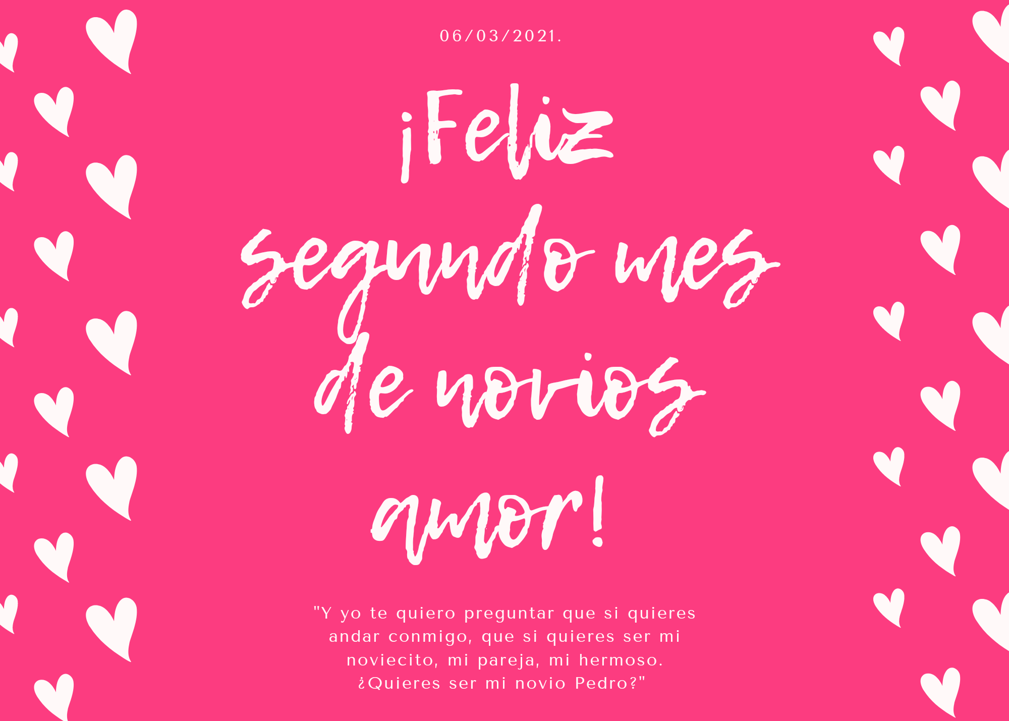 Us : Segundo mes como novios. 👬🏻 ️