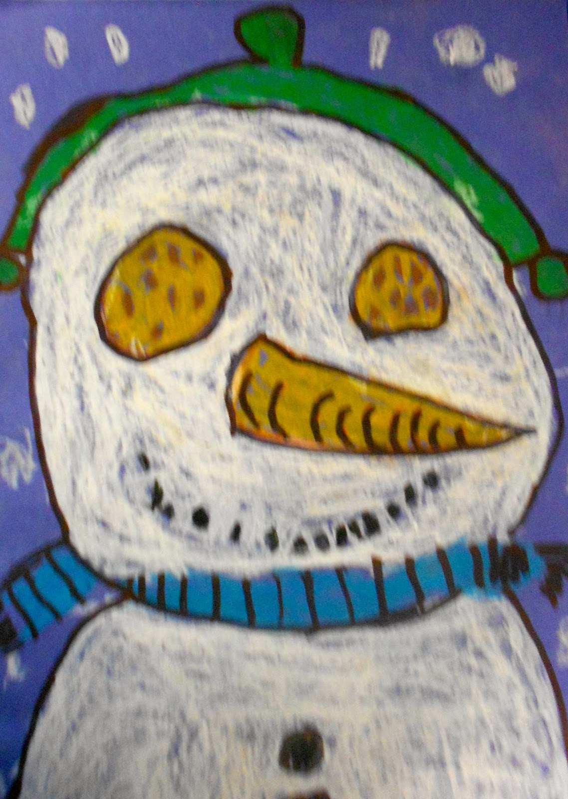 Art. Eat. Tie Dye. Repeat.: 1st Grade Snowman Portraits