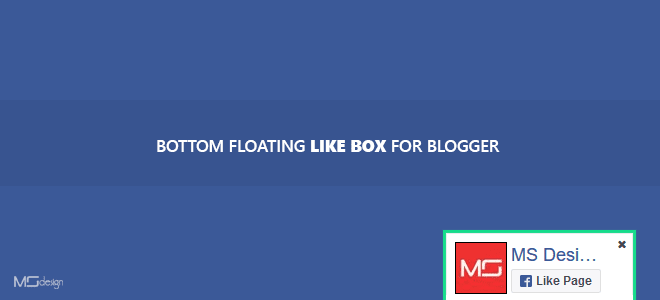 Bottom Floating Facebook Like Box Widget for Blogger