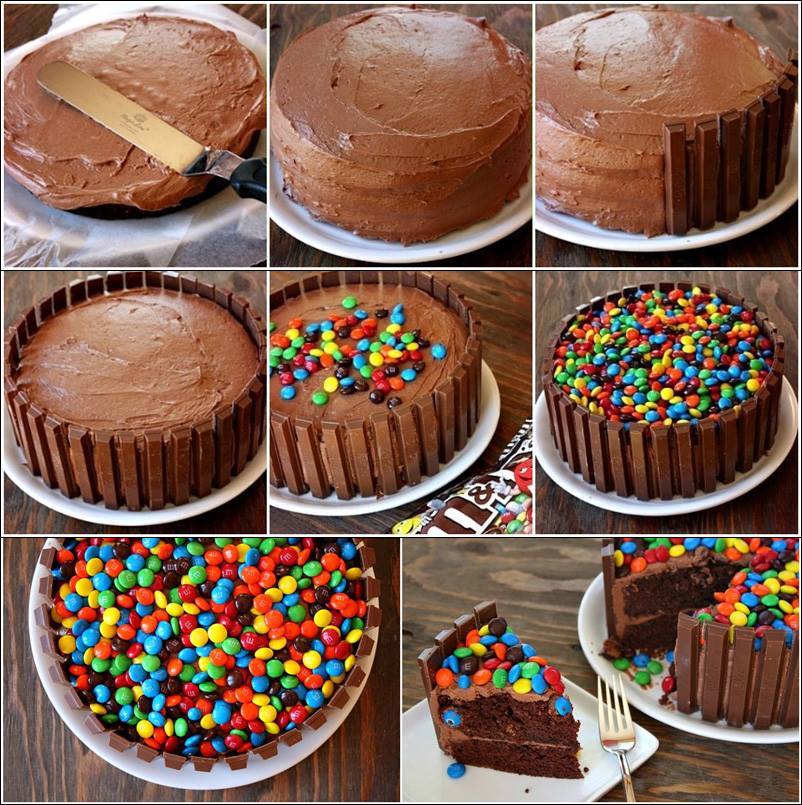 Bolo Kit Kat com M&M's - Amando Cozinhar