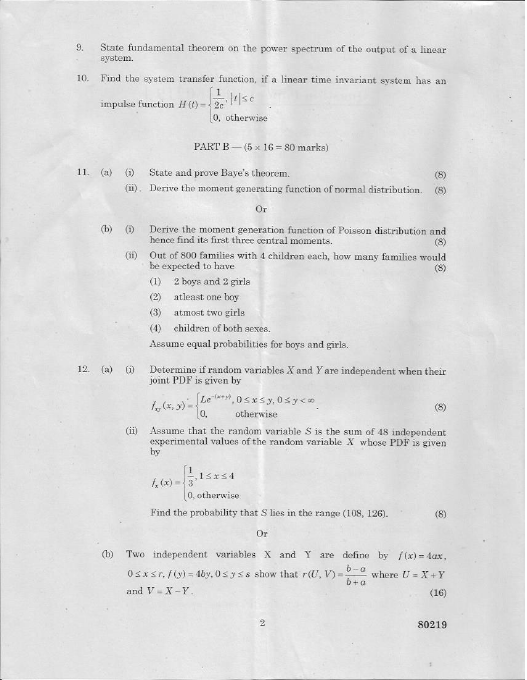 Anna University MA 8451 — Probability And Random Processes APRIL/MAY ...