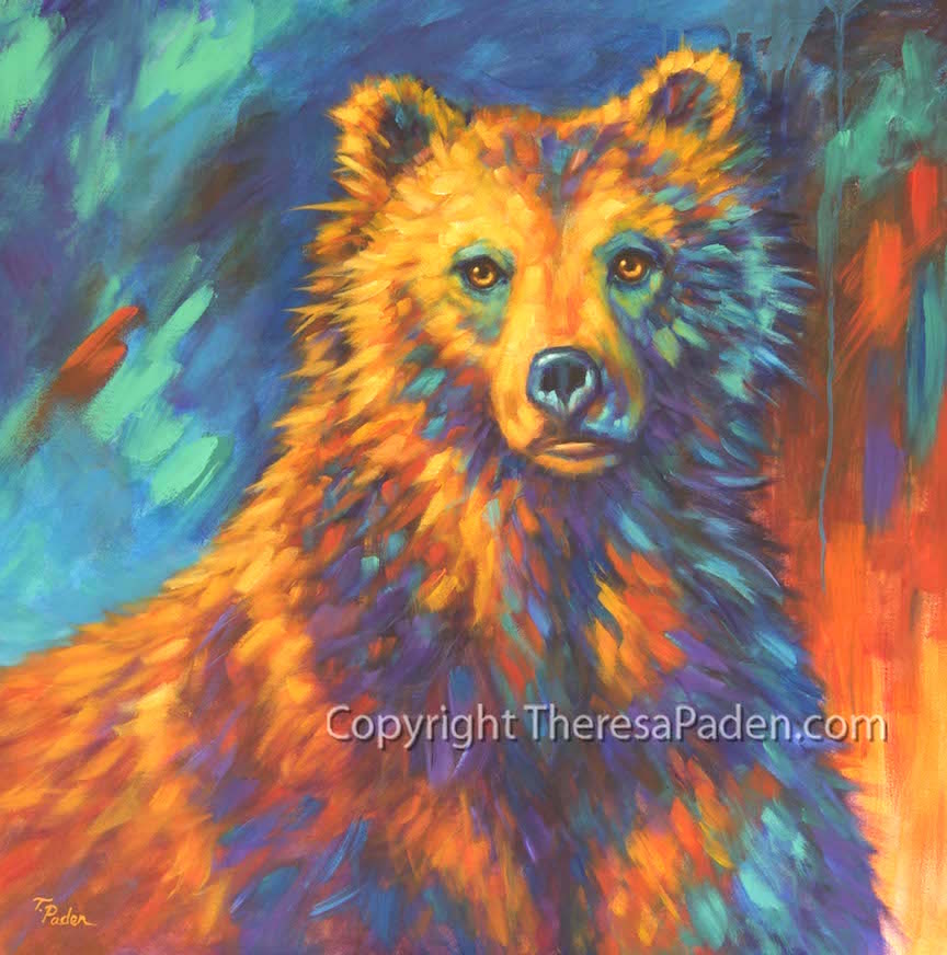 Colorful Bear Painting by Theresa Paden