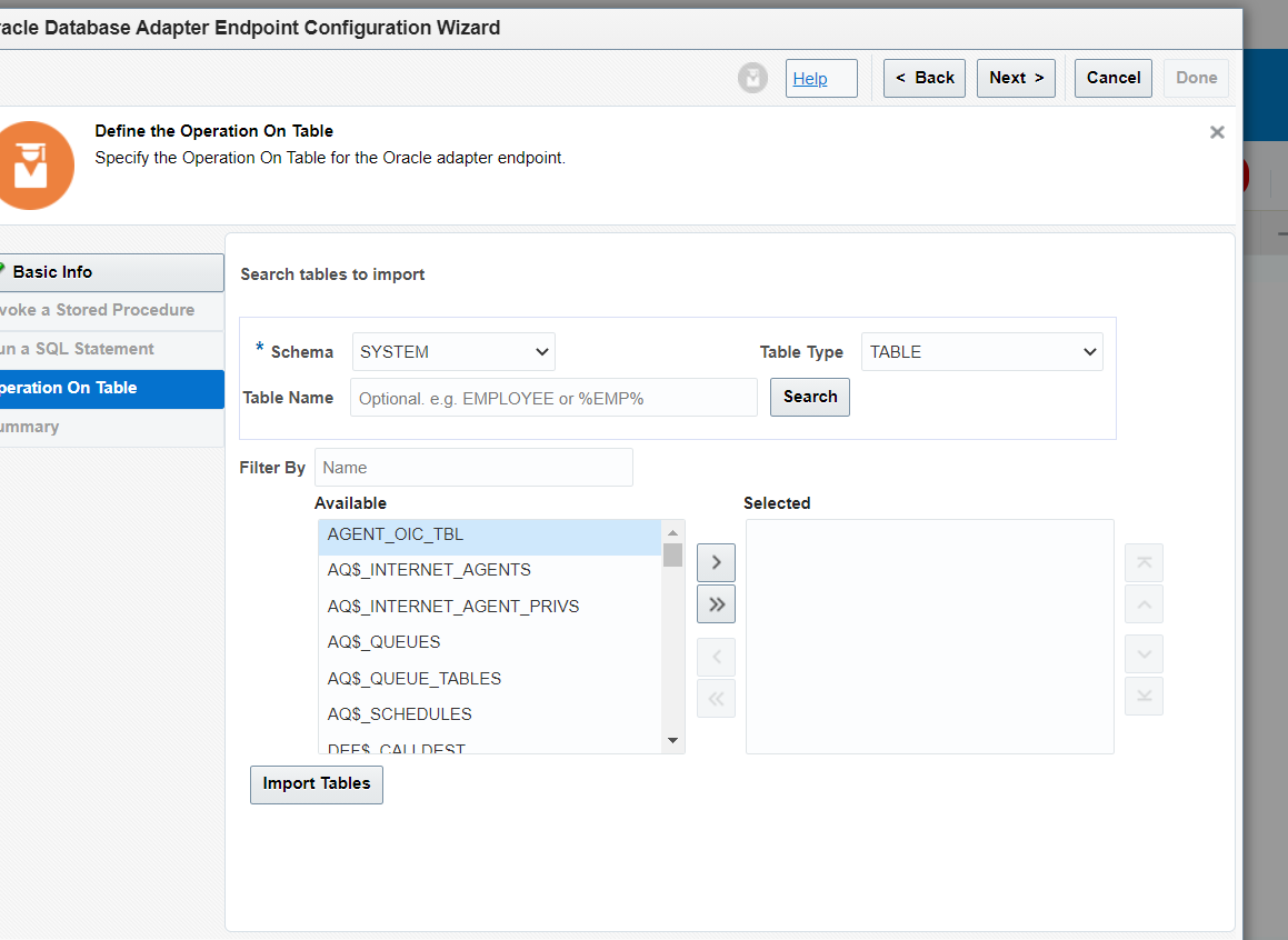 Insert data in On Premise Database instance in OIC instance.