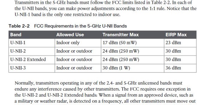 640-722 Study Guide: Max EIRP regulated from FCC (US) and ESTI (Europe)