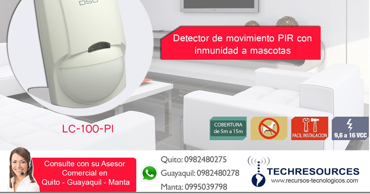 Techresources.Cia.Ltda -Detector de movimiento PIR con inmunidad a ...