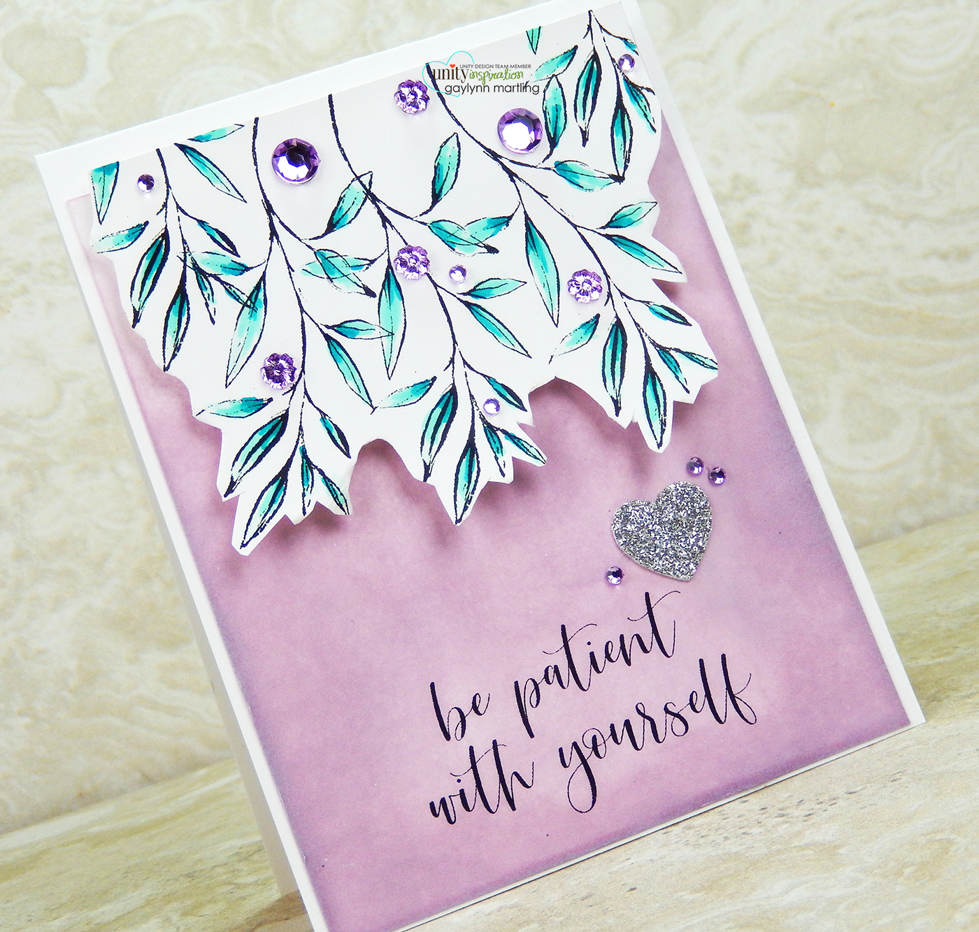 Neat Nook Creations: Encouragement card with a border of leaves.