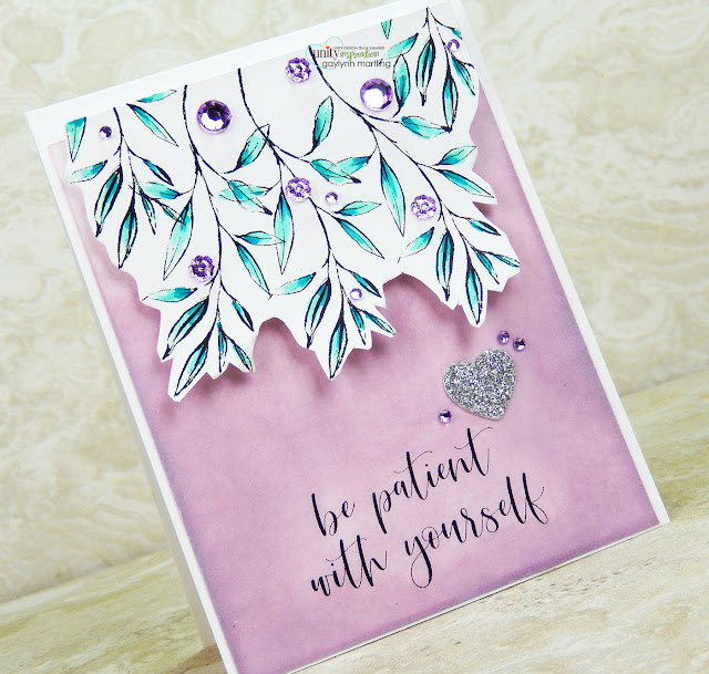 Neat Nook Creations: Encouragement card with a border of leaves.