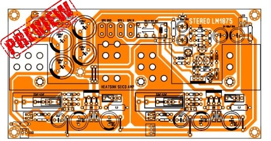 Layout Chip amp LM1875+psu+protector by anistardi - Gudang skema
