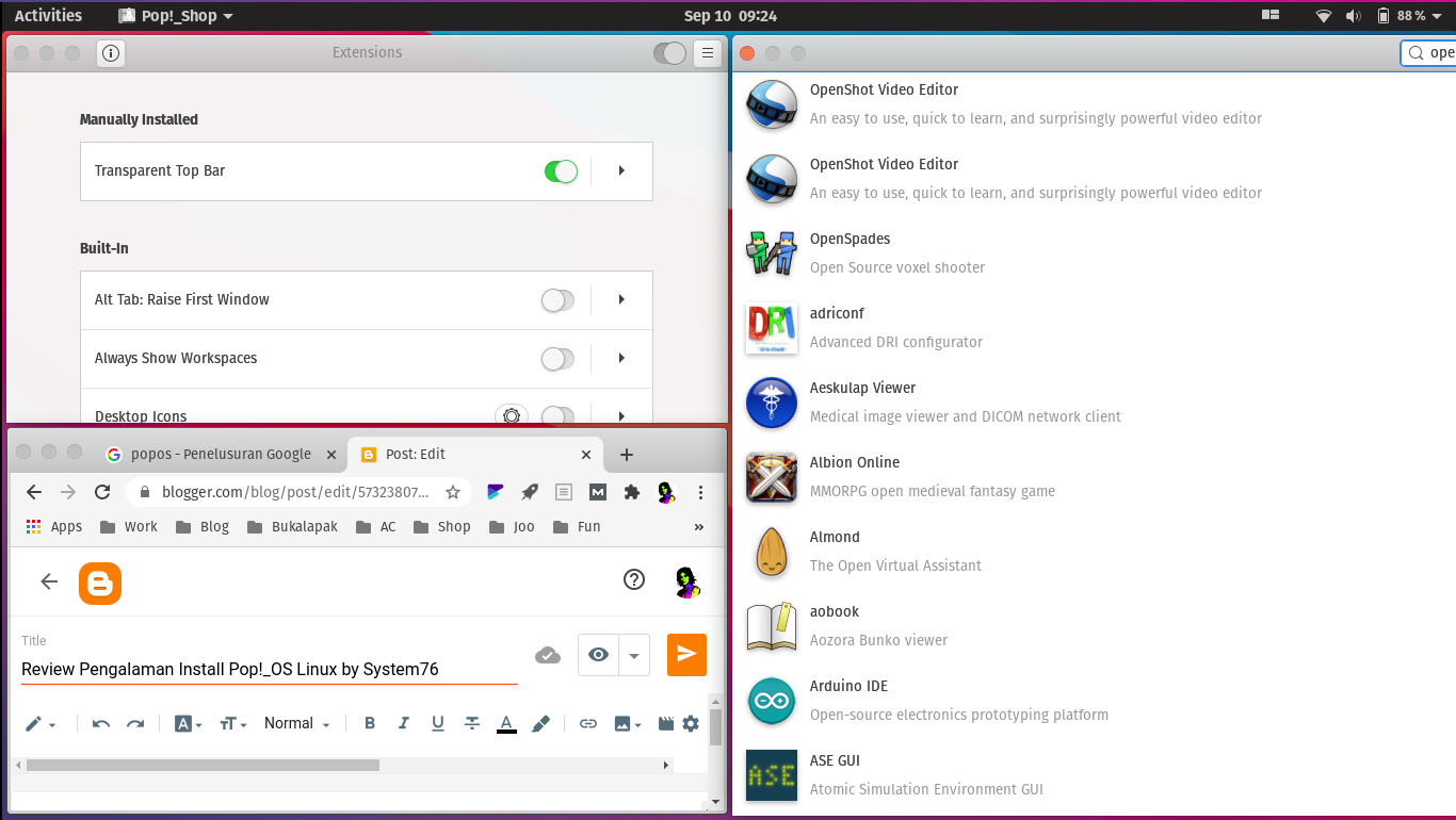 Review Pengalaman Install Pop!_OS Linux by System76 - JoOZ Blog