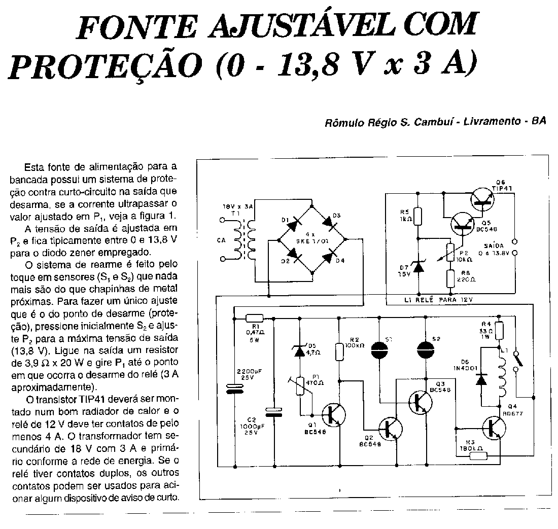 * Eletrônica Campo Elétrico: 12 Fontes Reguláveis Para Montar