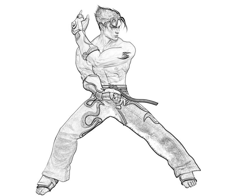 Tekken 3 Jin Kazama Sketch Coloring Page