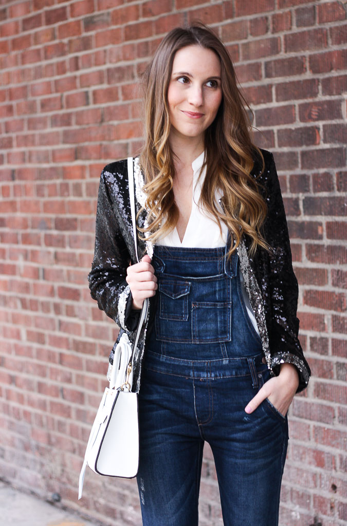 How to Wear Overalls: Sequins and Overalls + #WIWT - Twenties Girl Style