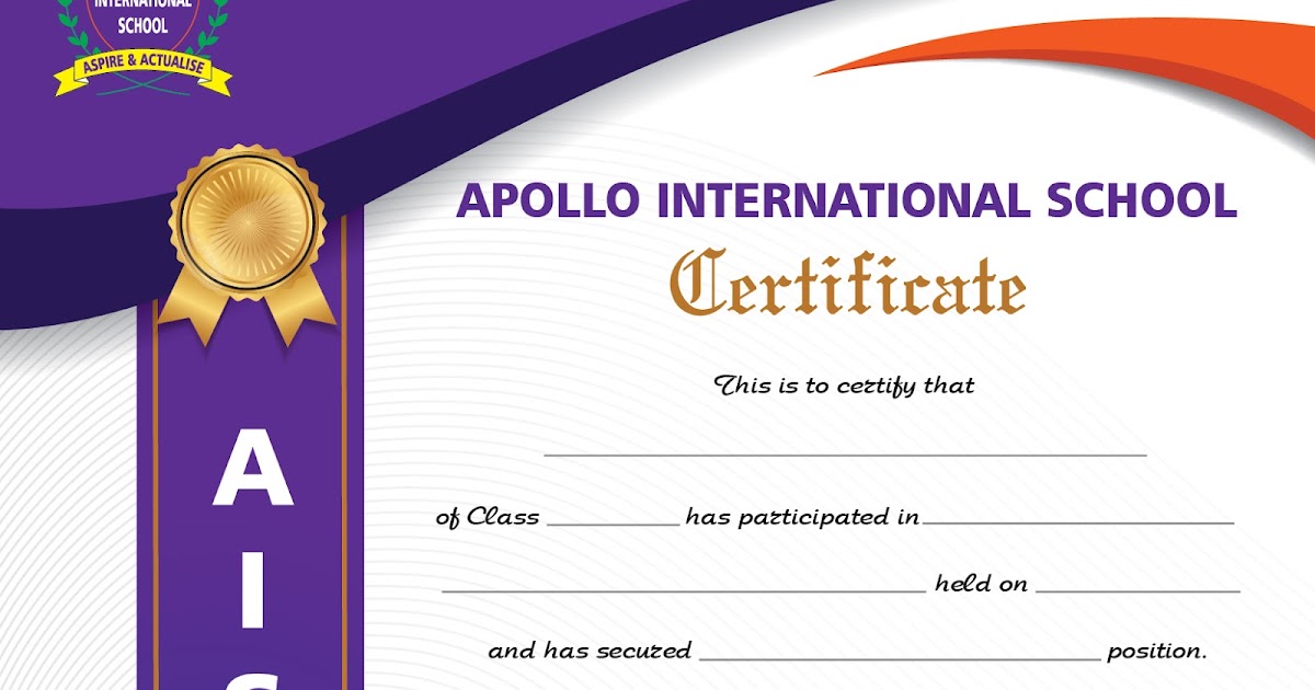 Apollo Certificate Print Design - Graphics Portfolio