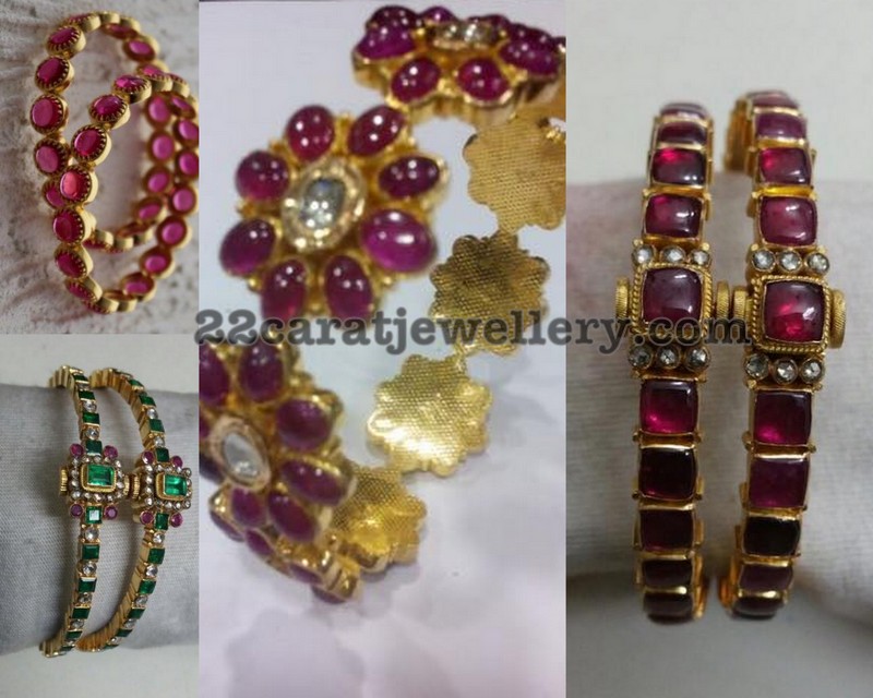 Ruby Floral Bangles Gallery - Jewellery Designs