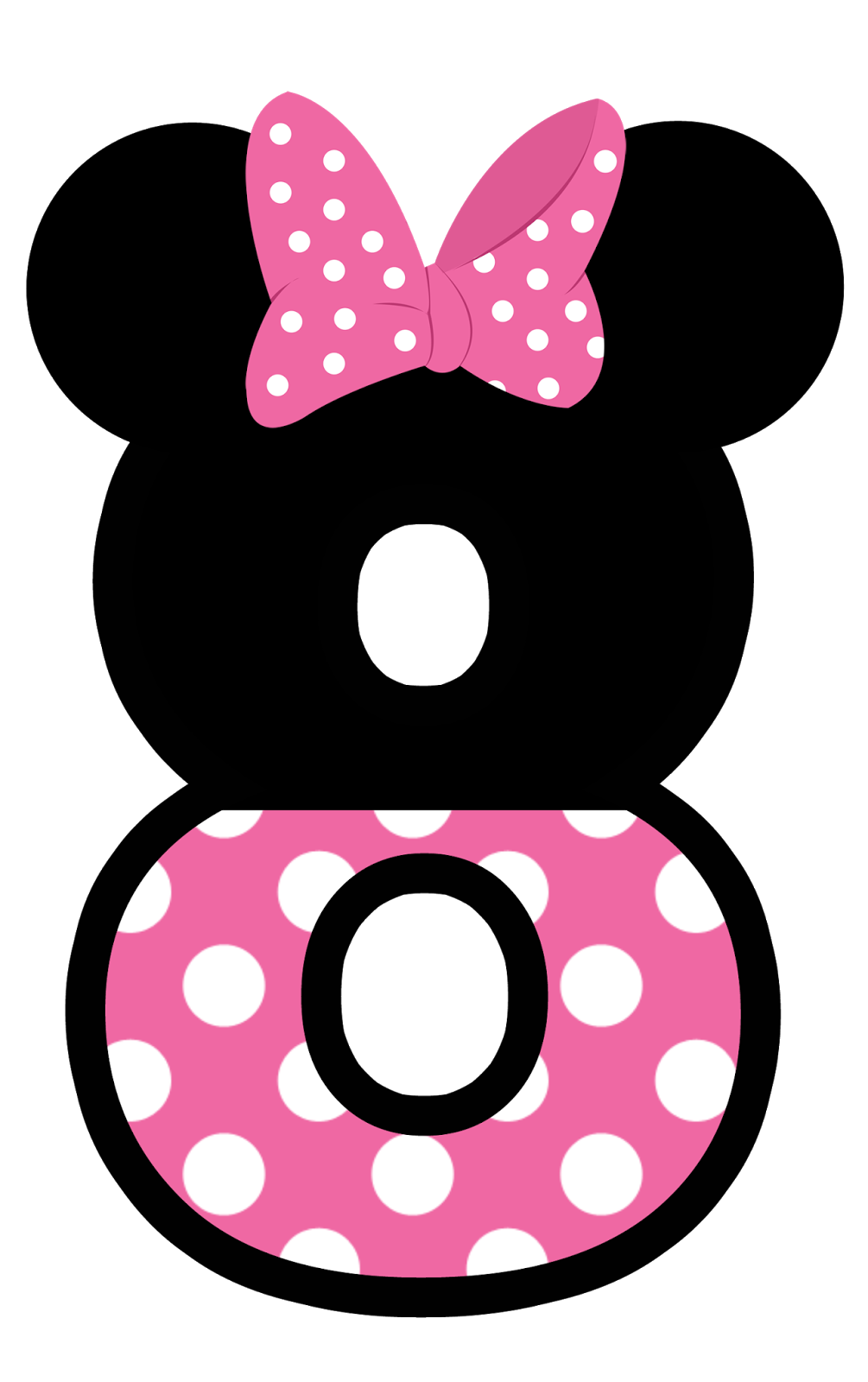 Numeros Estilo Minnie en Rosa. - Oh my Alfabetos!