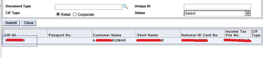 How to search CIF ID or A/C ID using mobile number in Finacle ...