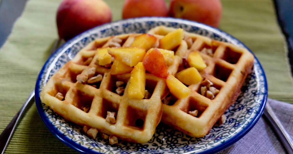 Farm Fresh Feasts: Fresh Peach and Pecan Waffles