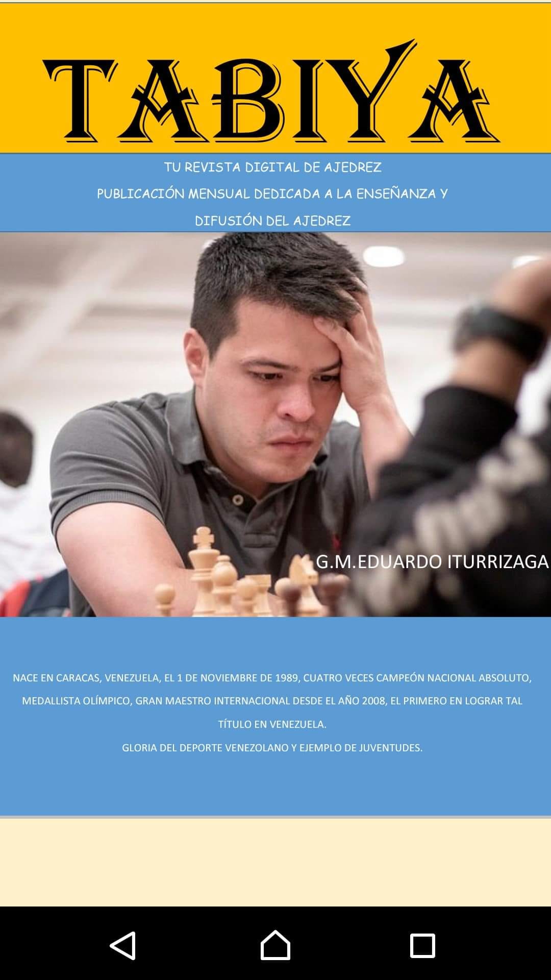 JAQUEDOBLE: Venezuela estrena Revista Digital de Ajedrez "Tabiya"