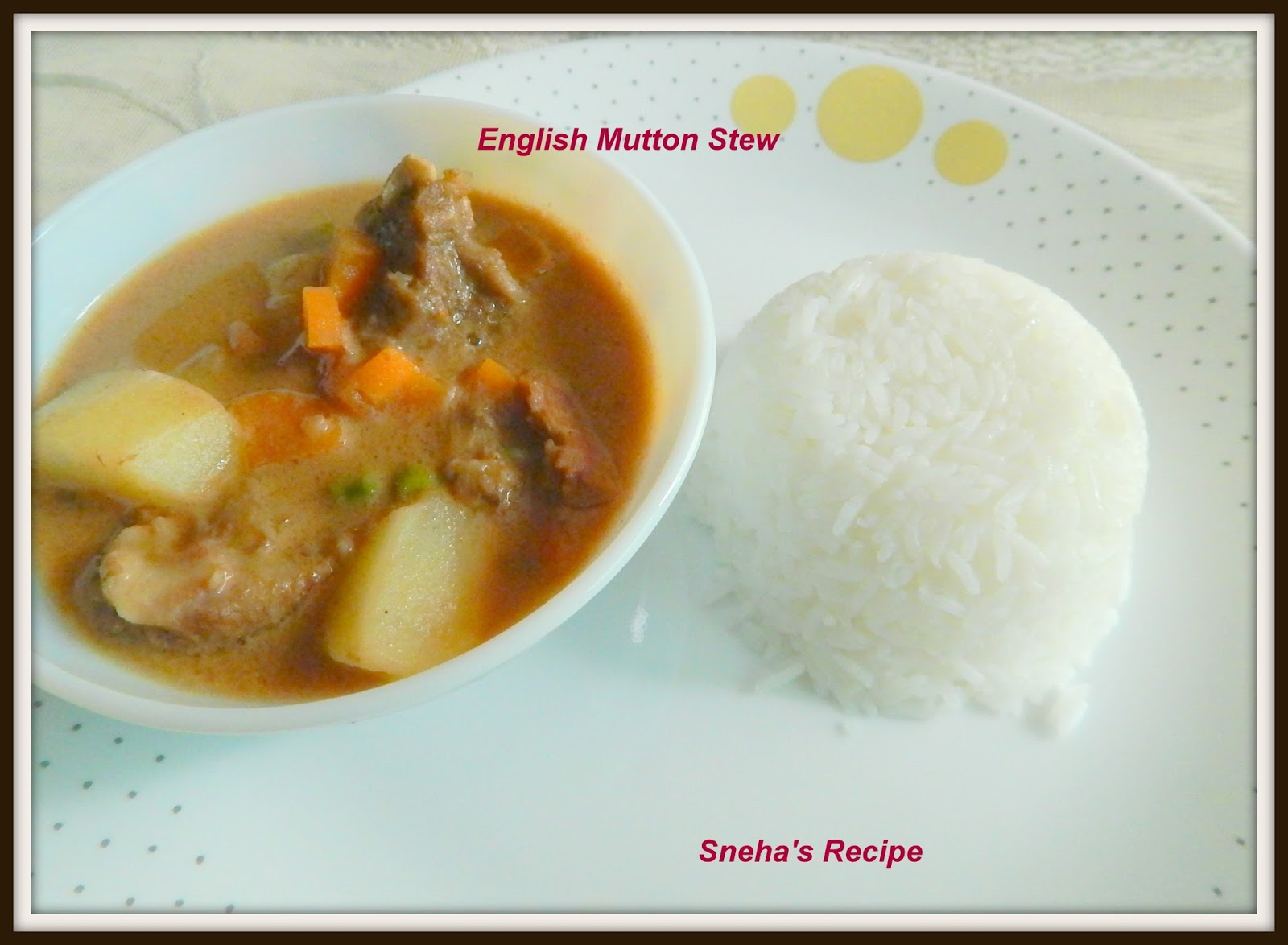 English Stew#SoupSaturdaySwappers - Sneha's Recipe