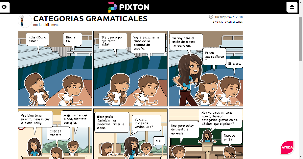 ME DIVIERTO Y APRENDO CON LAS CATEGORÍAS GRAMATICALES : TIRA CÓMICA