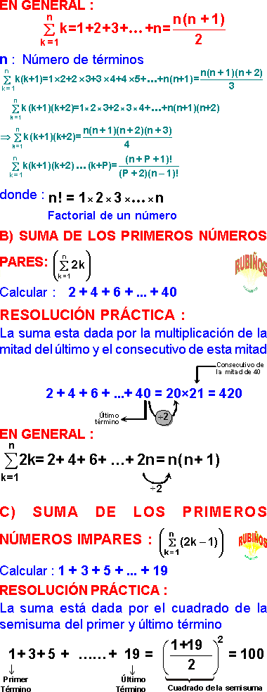 SERIES Y SUMATORIAS FÓRMULAS , MÉTODOS Y EJEMPLOS DE RAZONAMIENTO ...