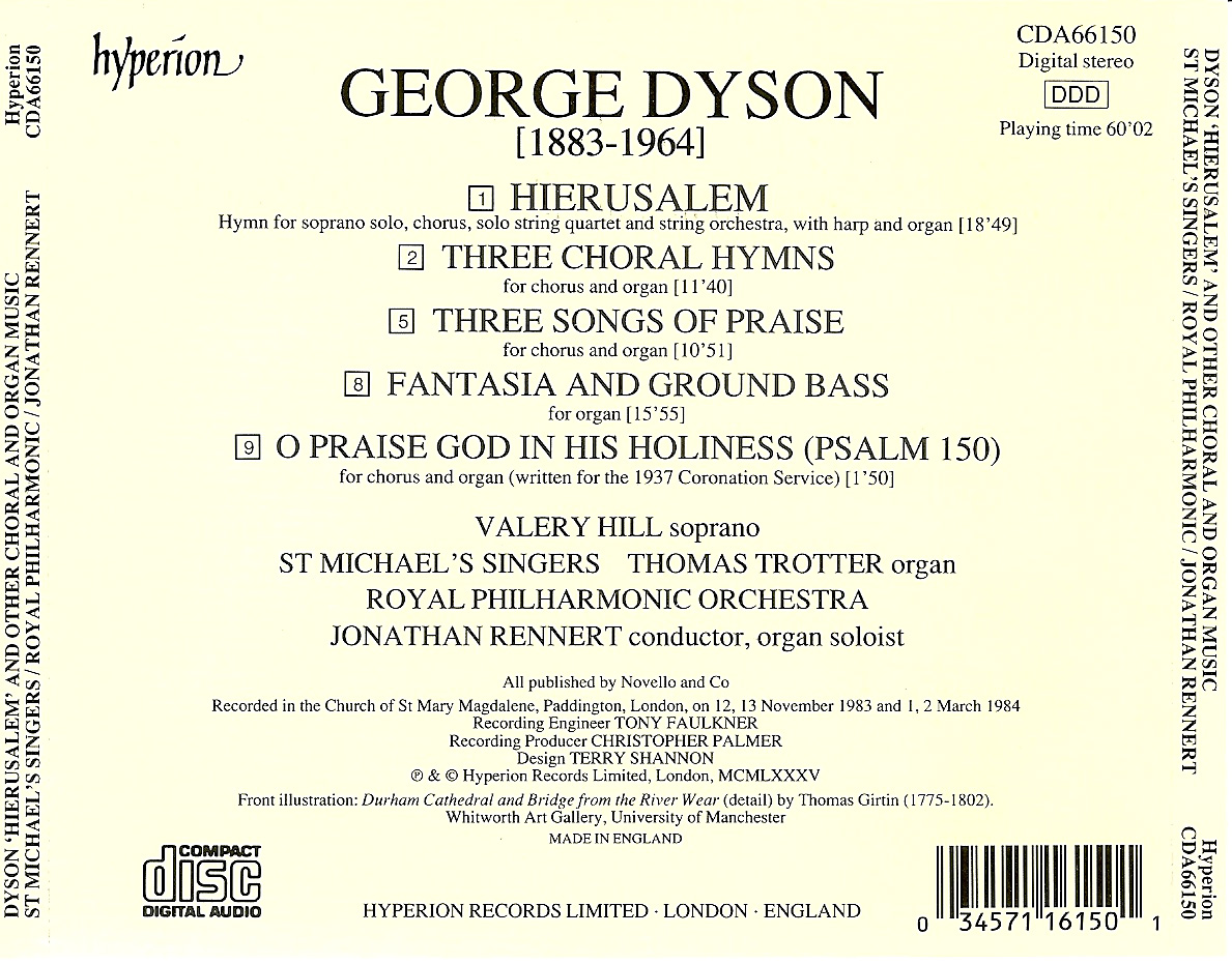 George Dyson - Hierusalem & other choral works