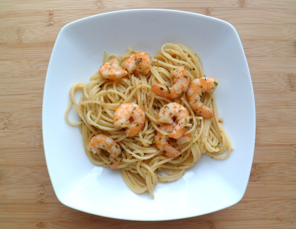 Les Crocs du Loupinet: Spaghetti - crevettes - beurre d'ail