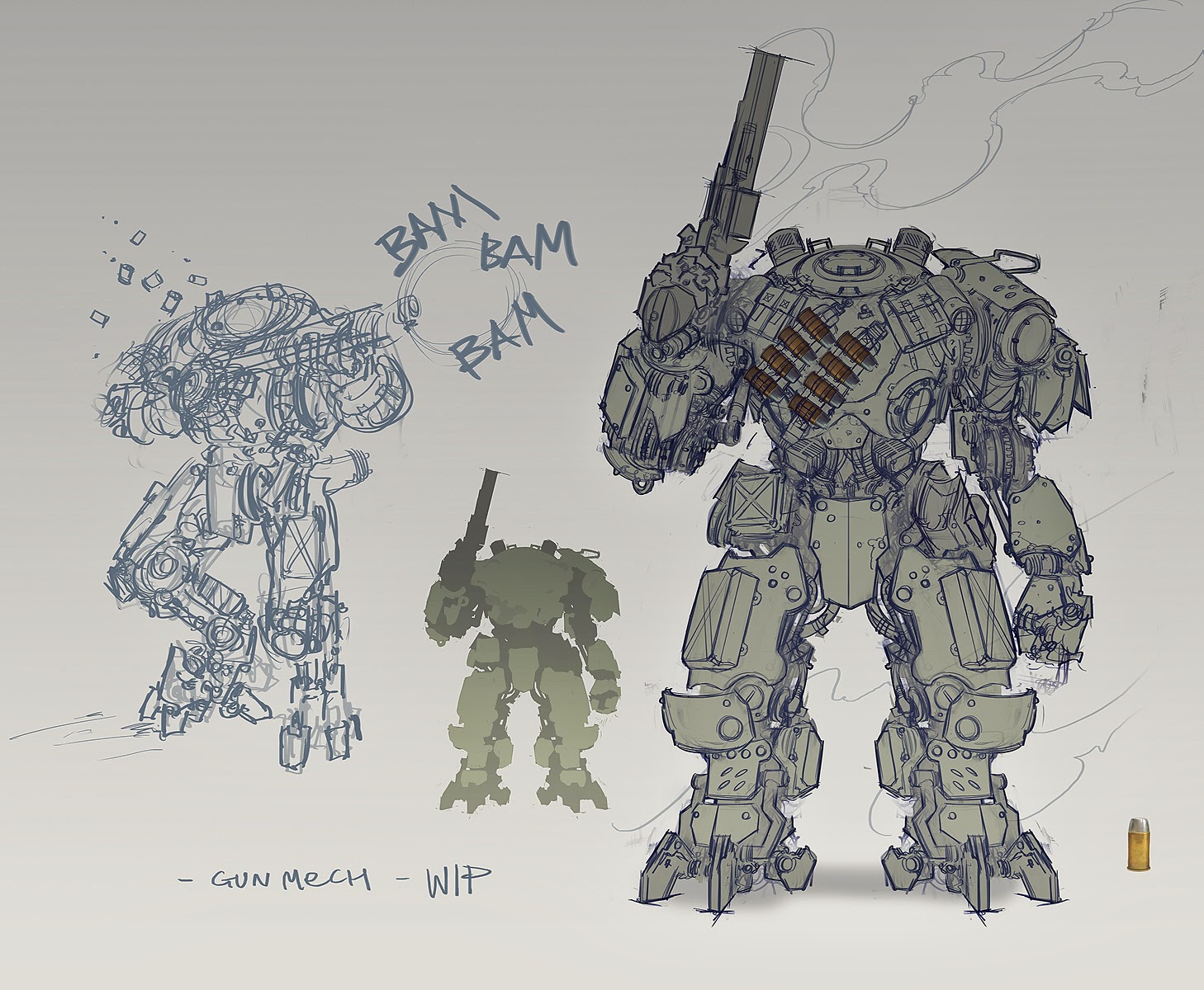 RLyonsArt: Gun Mech sketch