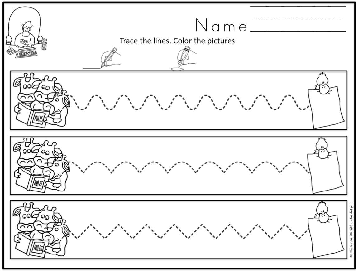 CLICK, CLACK, QUACK TO SCHOOL MATCHING CARDS, COUNTING AND TRACING ...