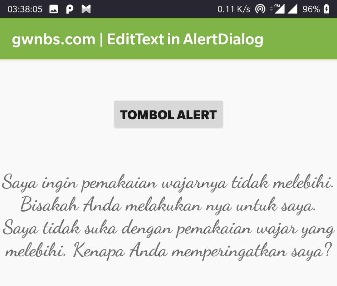 Bagaimana Membuat Edit Text di Dalam Alert Dialog ~ Tutorial Android ...