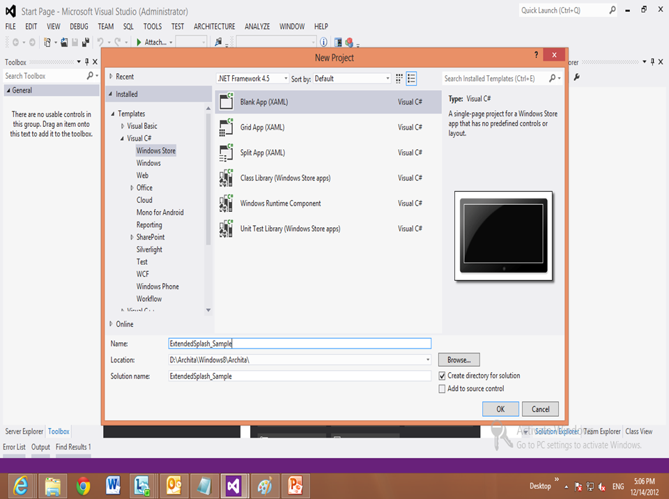 Architas Blog Windows 8 Extended Splash Screen
