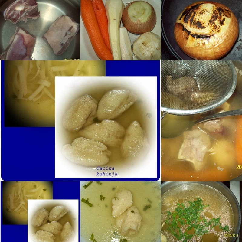 Domaca juneca supa sa domacim rezancima ili knedlama…domace je najbolje