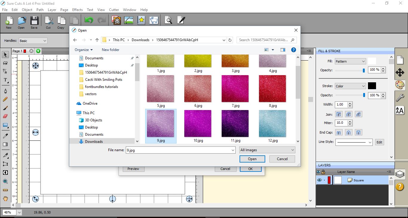 Using digital papers in Sure Cuts A Lot 4 | Design Bundles