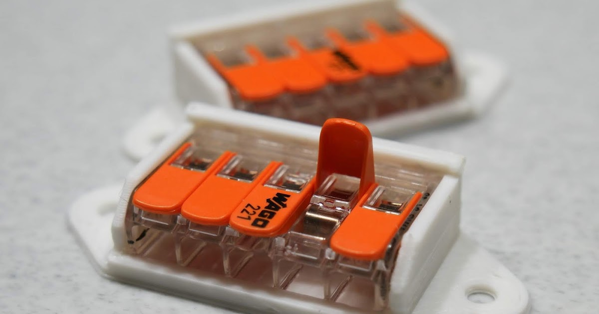 Mark Rehorst's Tech Topics: 3D Printable Wago 221 Lever Nut Mounting Blocks