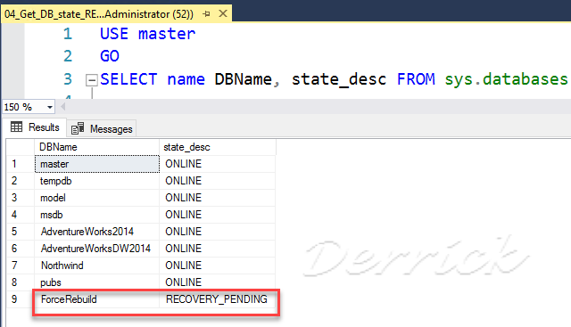 德瑞克：SQL Server 學習筆記: [SQL Server] Fix: File activation failure. Msg 1813 Could not open new ...