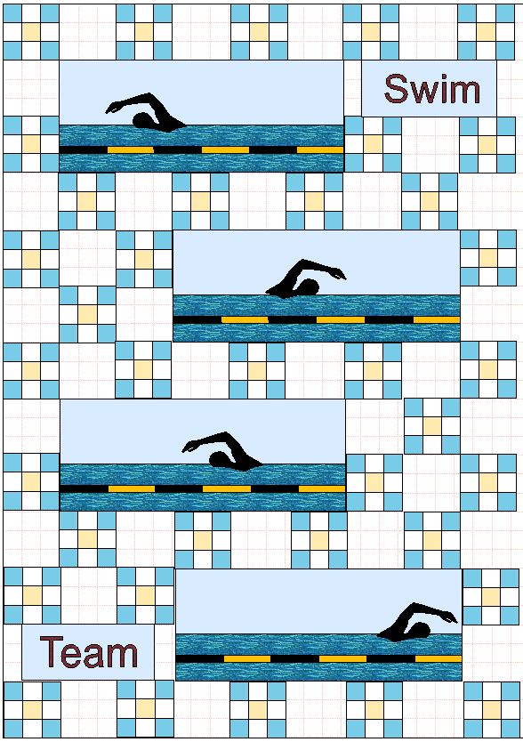 More Swimming Silhouettes and a FREE Lap Quilt Design