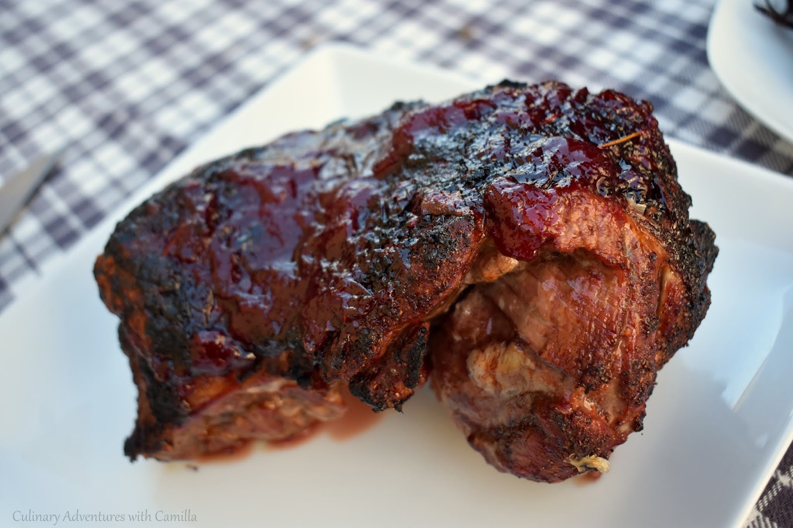 Roasted Lamb with Bourbon-Plum Glaze #BakingBloggers
