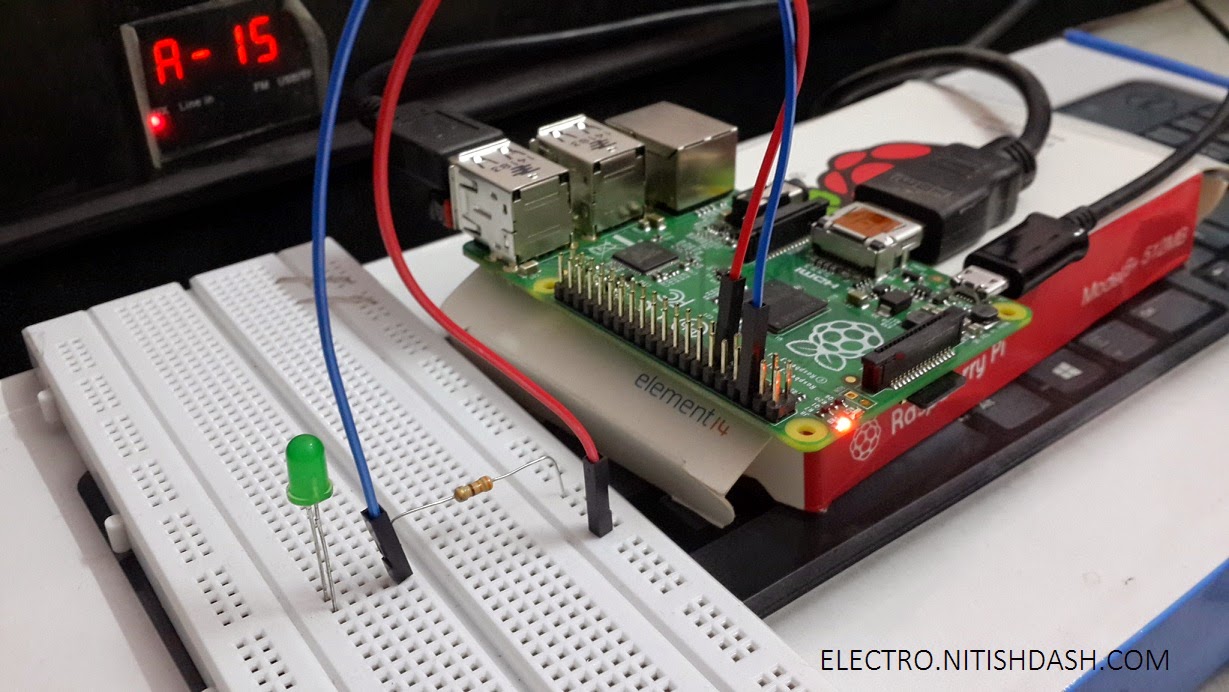 Blinking an LED (An intro to Raspberry Pi) [RPI] ~ Dash Electro