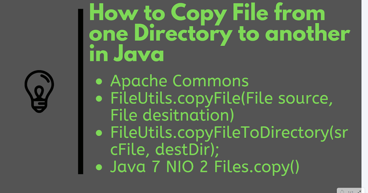 How To Copy Files From One Directory To Other In Java Java67