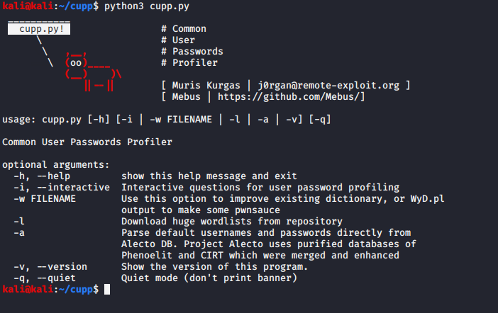 How to Create a Custom Word list using Cupp