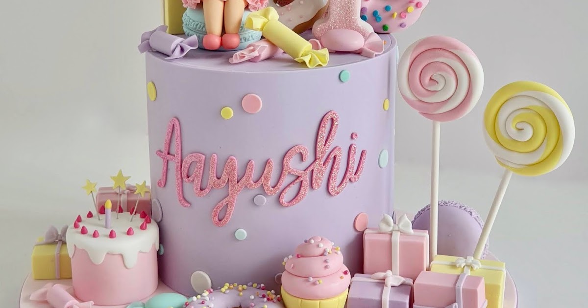 Celebrate with Cake!: Girl in Candyland 1st birthday Single tier Cake