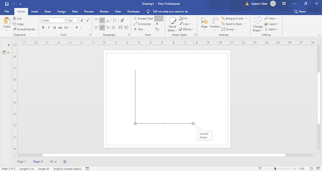 How to draw a Straight Line in Microsoft Visio?
