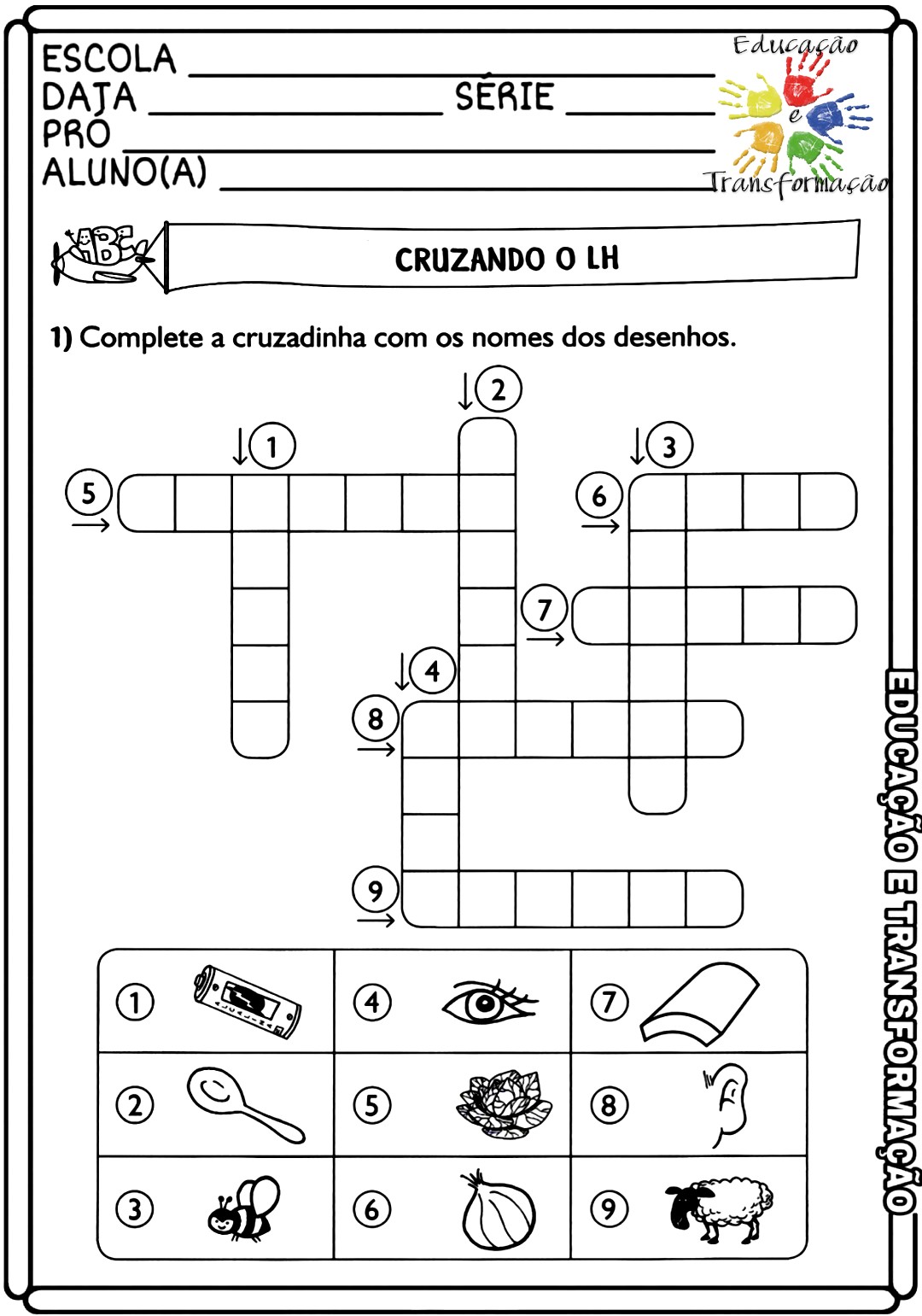 Atividade Pronta Ortografia Ch Lh Nh - Free Word Template