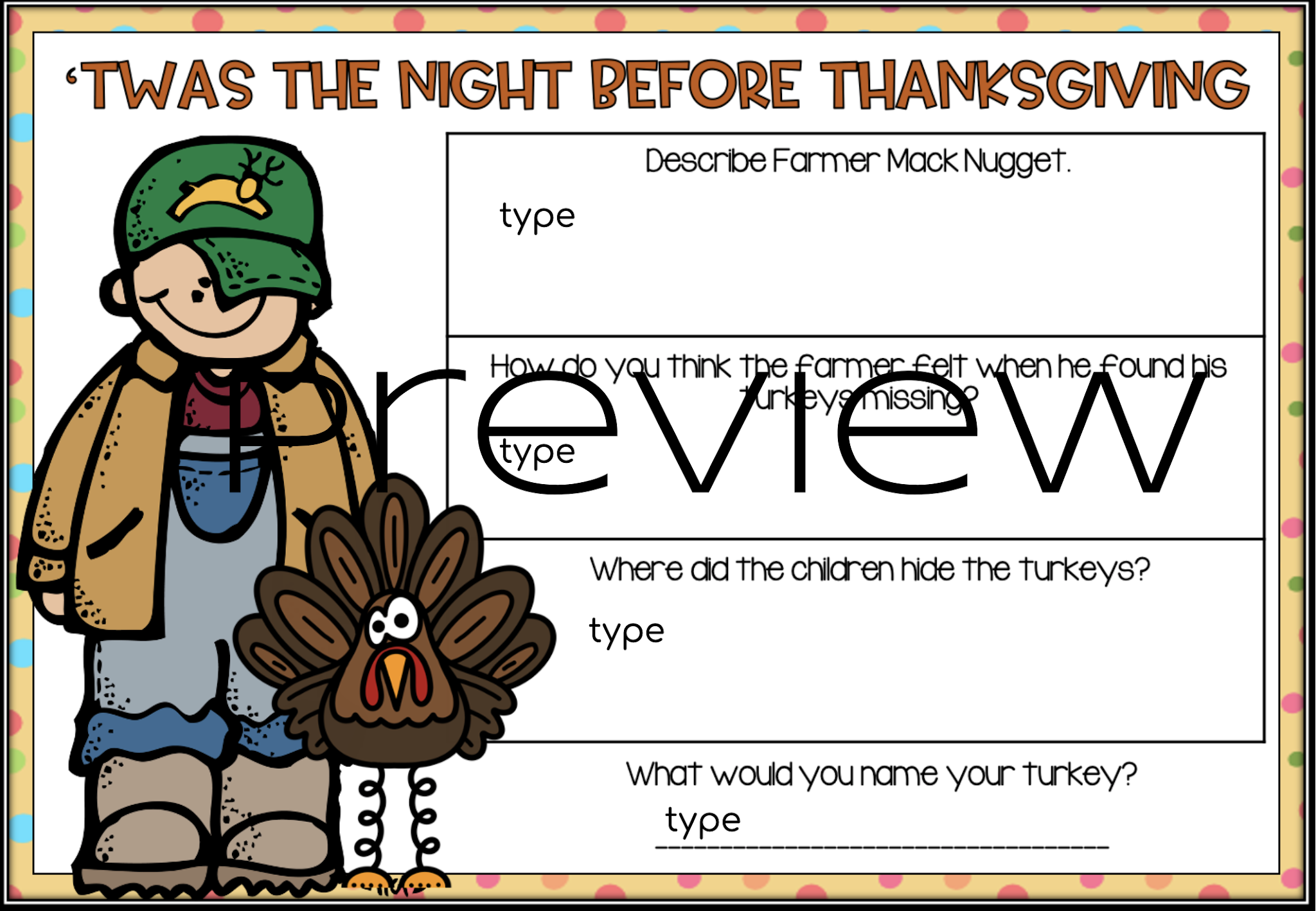 1st Grade Hip Hip Hooray!: 'Twas the Night Before Thanksgiving!